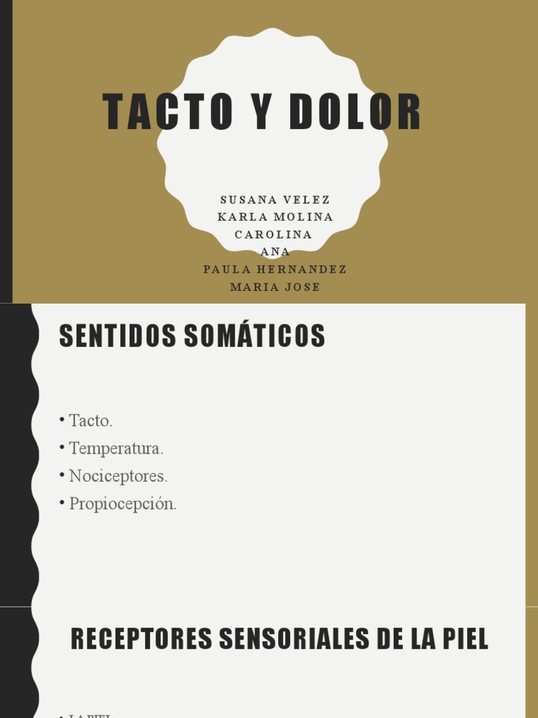 Tacto y Dolor | PDF | Salud y bienestar | Ciencia y matemáticas