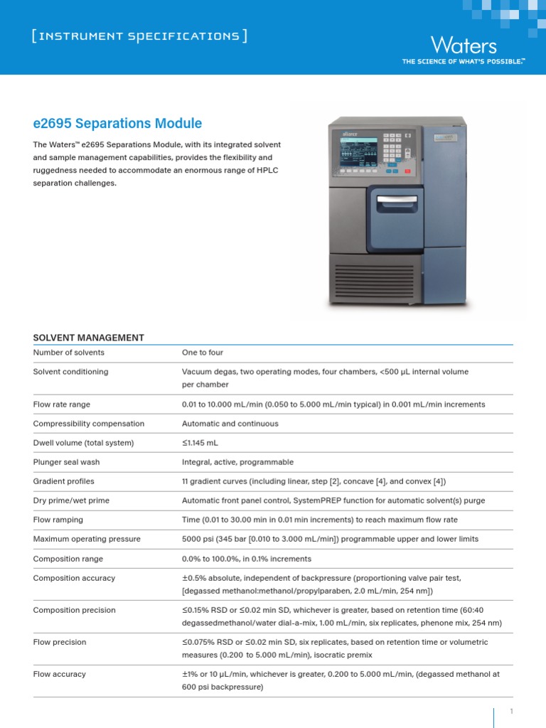 (Instrument Specifications) : E2695 Separations Module | PDF | High ...