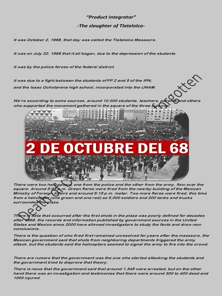Tlatelolco Massacre: A Historical Overview | PDF | History