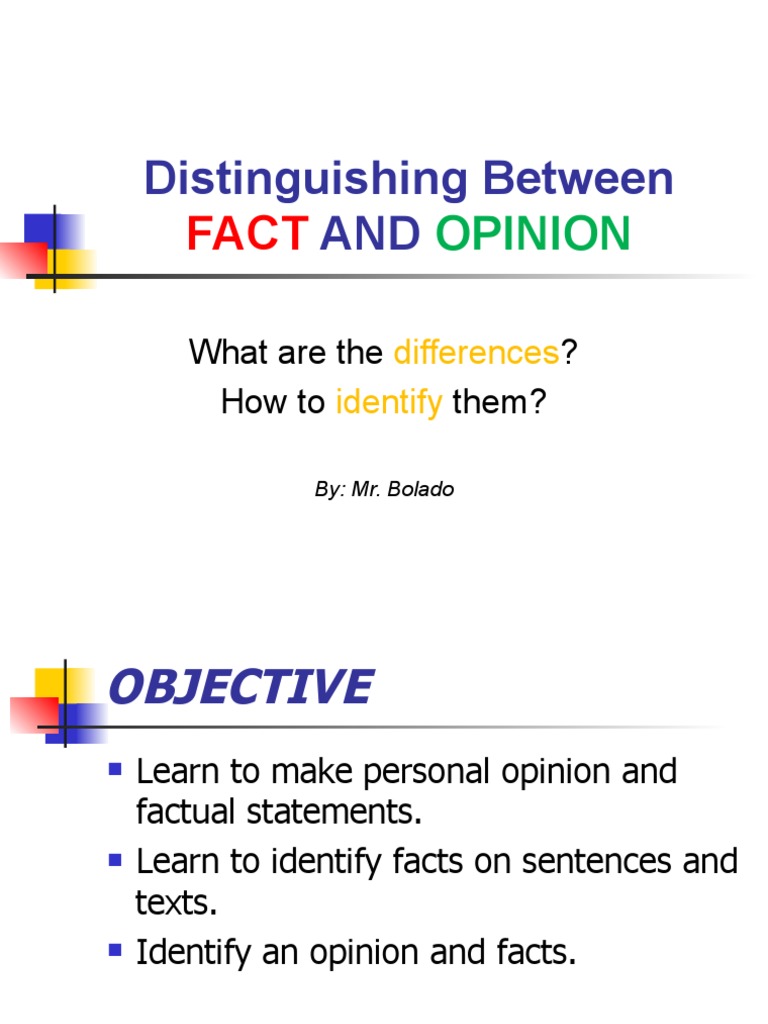 Fact and Opinion Powerpoint | PDF