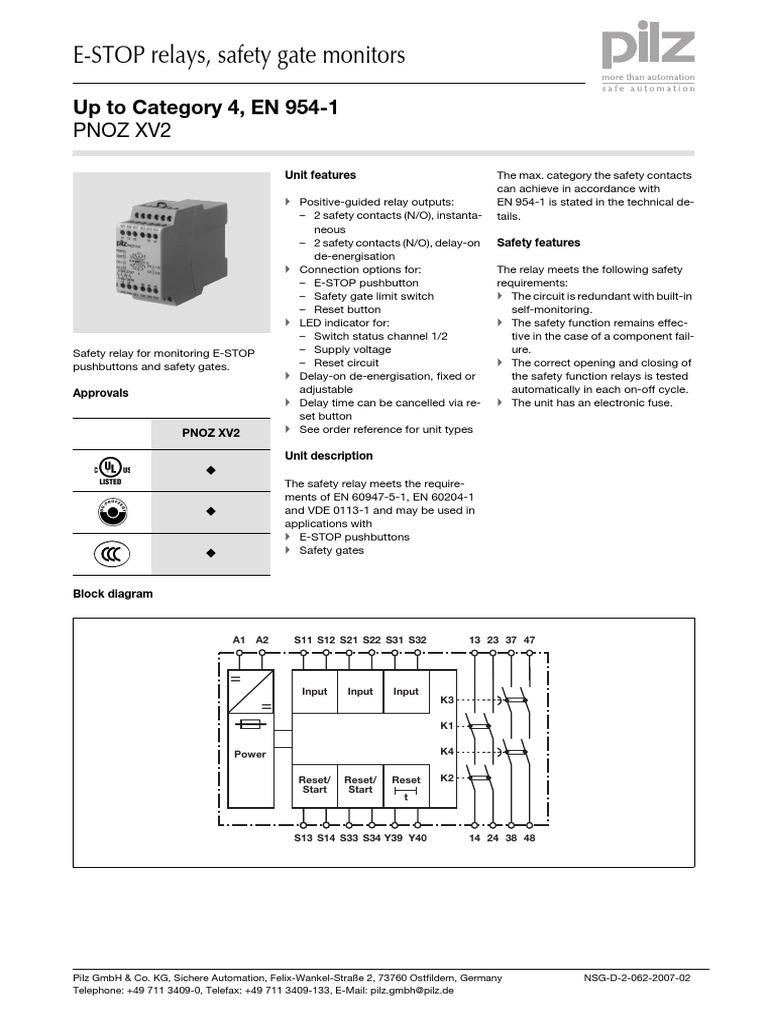 PNOZ XV2 en | PDF | Relay | Electrical Engineering