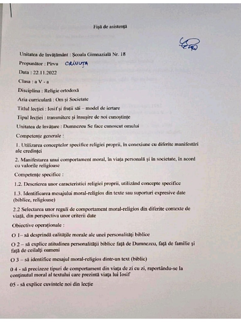 Fisa Clasa A 5 A | PDF