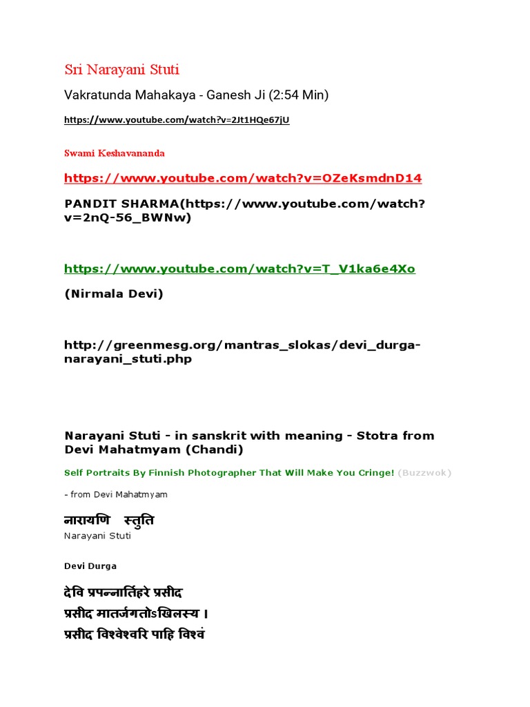 Narayani Stuti | Download Free PDF | Devi | Hindu Deities