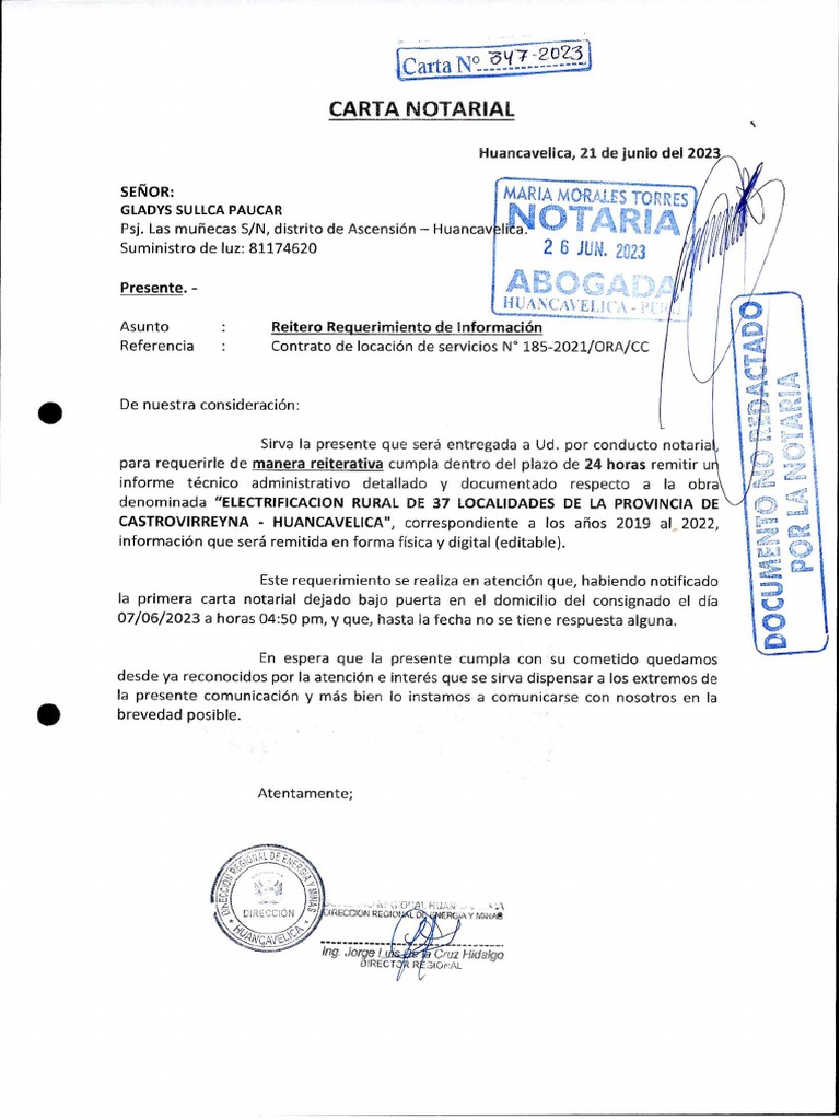 Cartas Notariales - 0001 | PDF