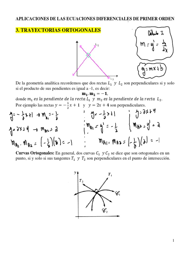 Trayectorias Ortogonales y Ejemplos | PDF