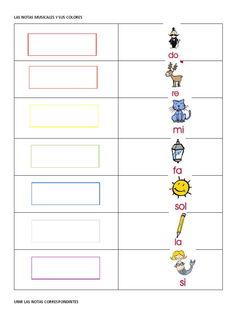 Las Notas Musicales y Sus Colores | PDF