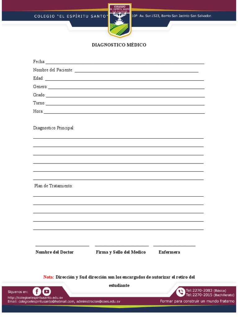 Formato DIAGNOSTICO MÉDICO #2 2022 | PDF