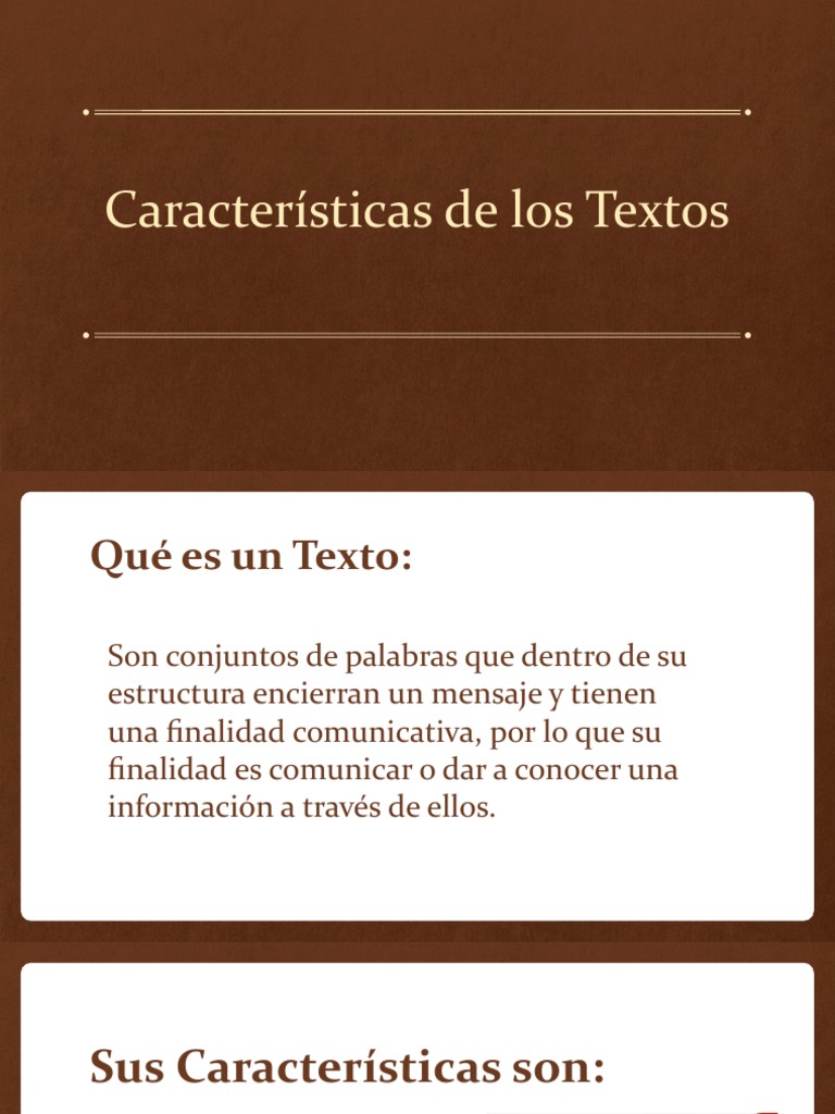 Caracteristicas de Los Textos | PDF | Oración (Lingüística) | Léxico