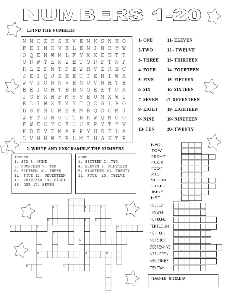 Numbers 1-20 Activity | PDF