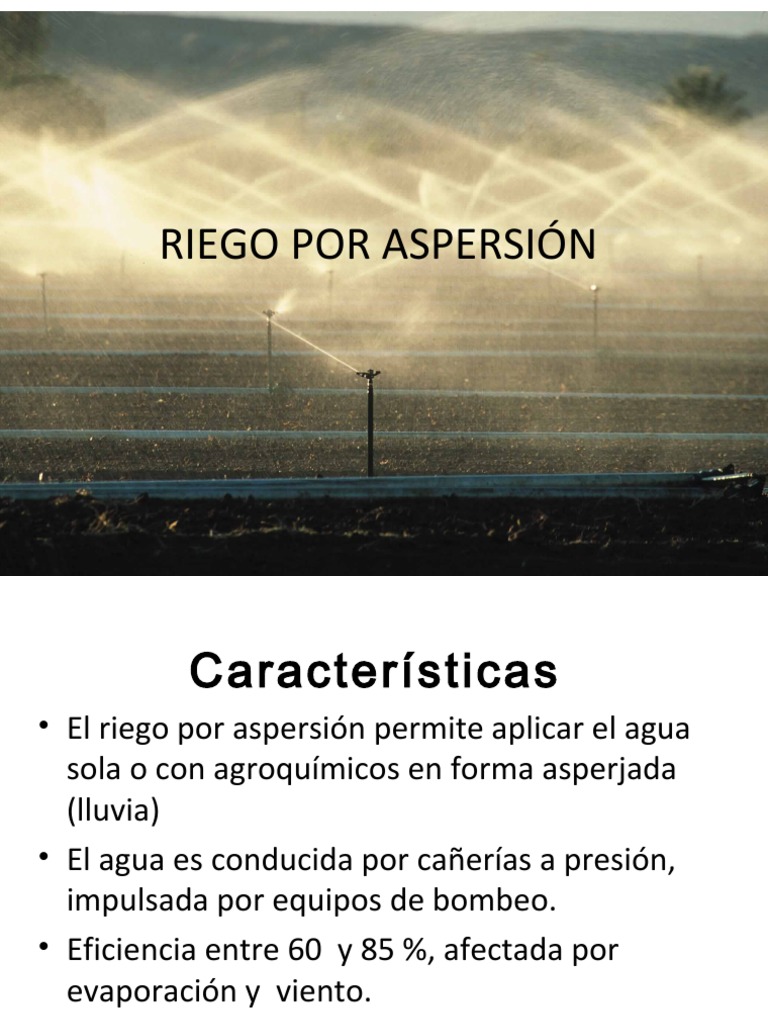 Aspersin | PDF | Riego | Ingeniería Química