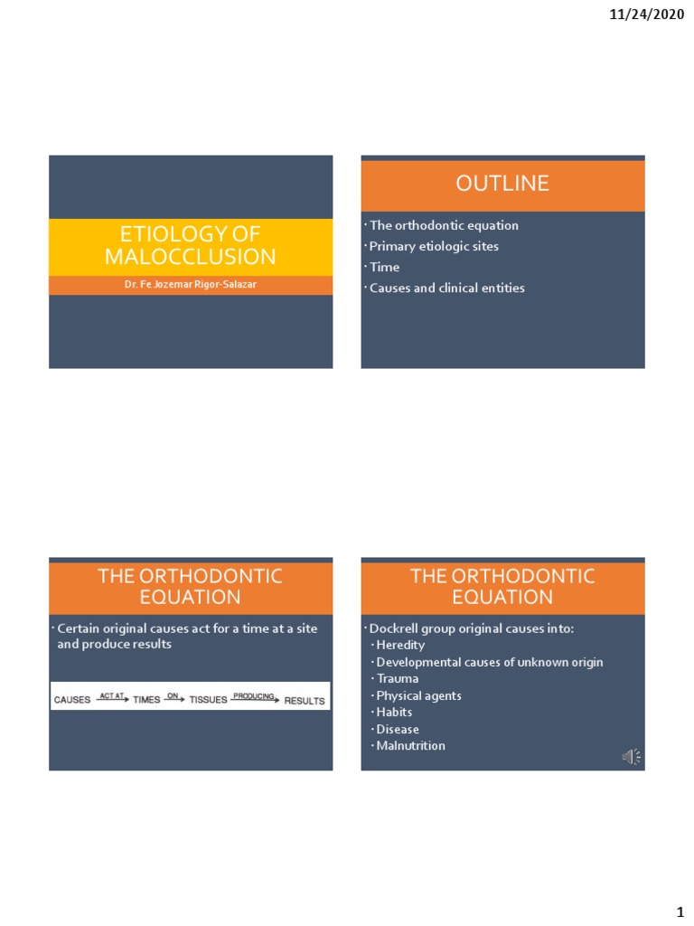 Dockrell Equation in Malocclusion Etiology | PDF | Dental Anatomy ...