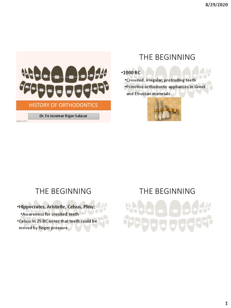 2 History of Orthodontics | PDF | Orthodontics | Dentistry Branches