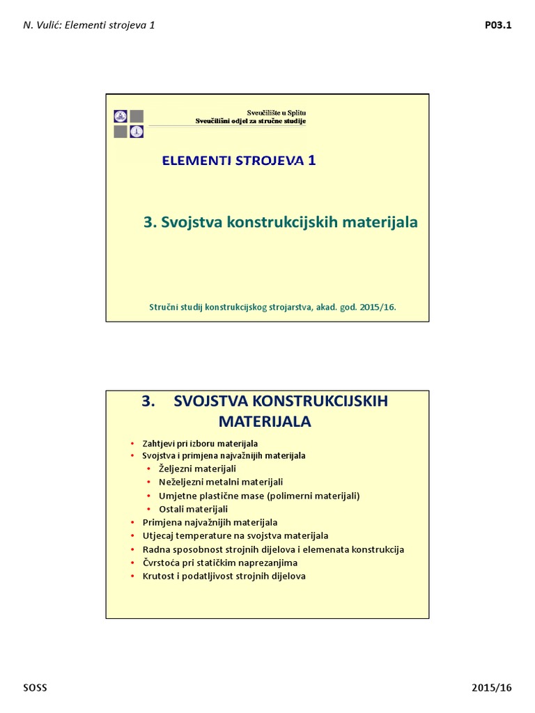 P03 - 2s Svojstva Konstr Materijala | PDF