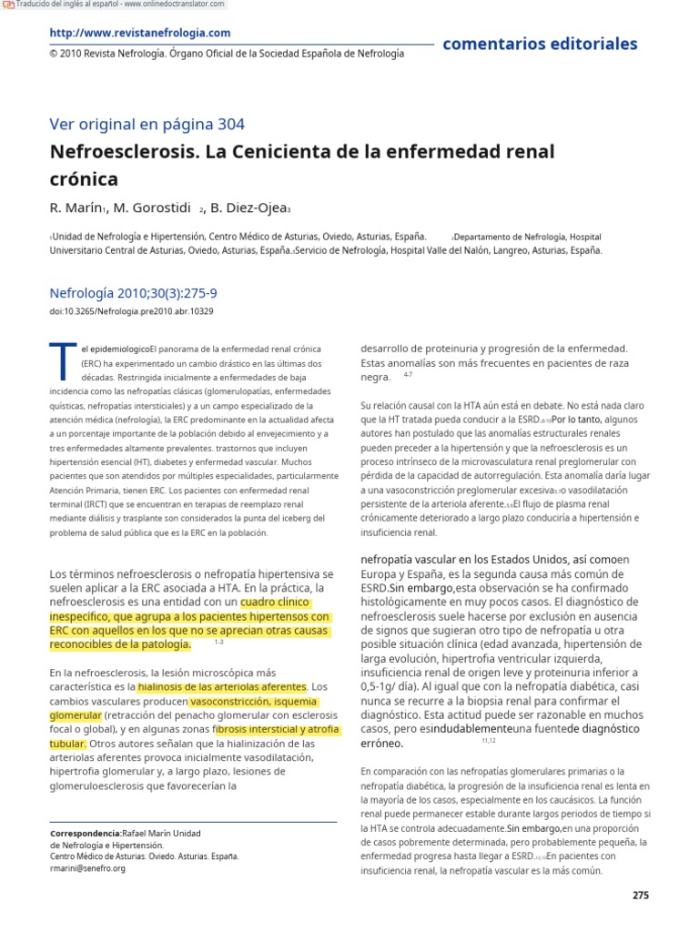 Nefroesclerosis: Causas y Progresión | PDF | Hipertensión | Enfermedad ...