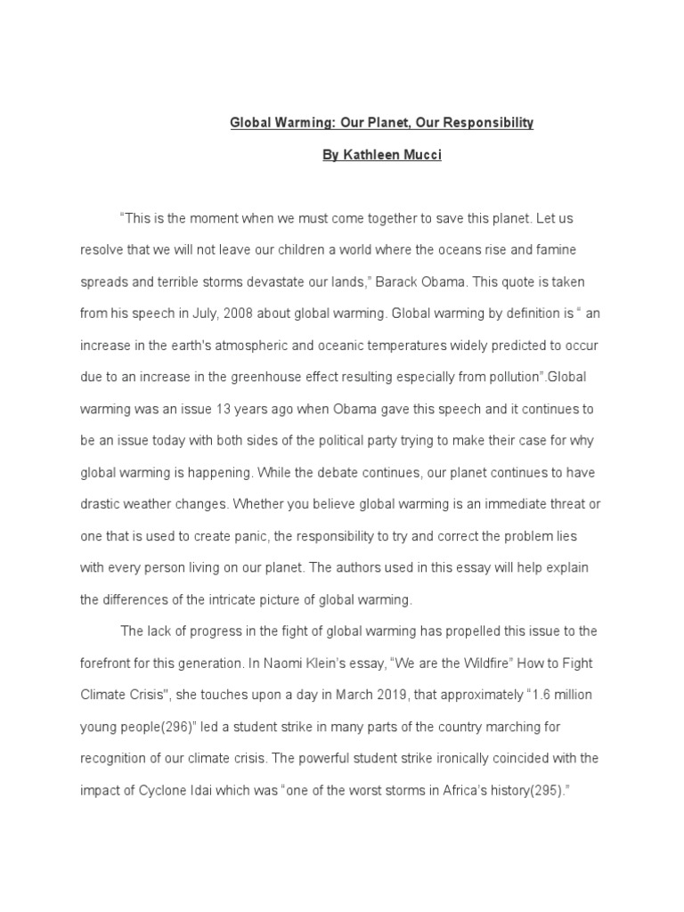 Global Warming Our Planet Our Responsibility | Download Free PDF ...