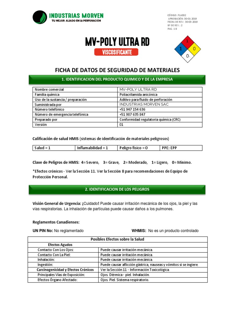 MSDS Mv-Poly Ultra RD | PDF | Amoníaco | Combustión