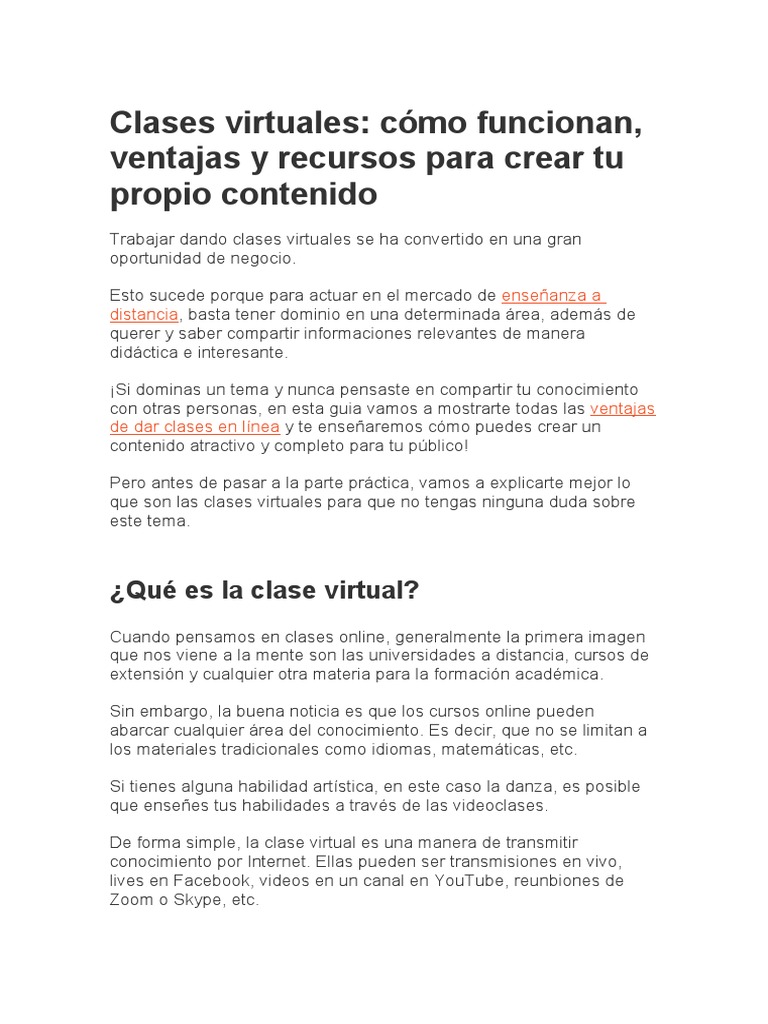 GUIA Clases Virtuales | PDF | Internet | Enseñando