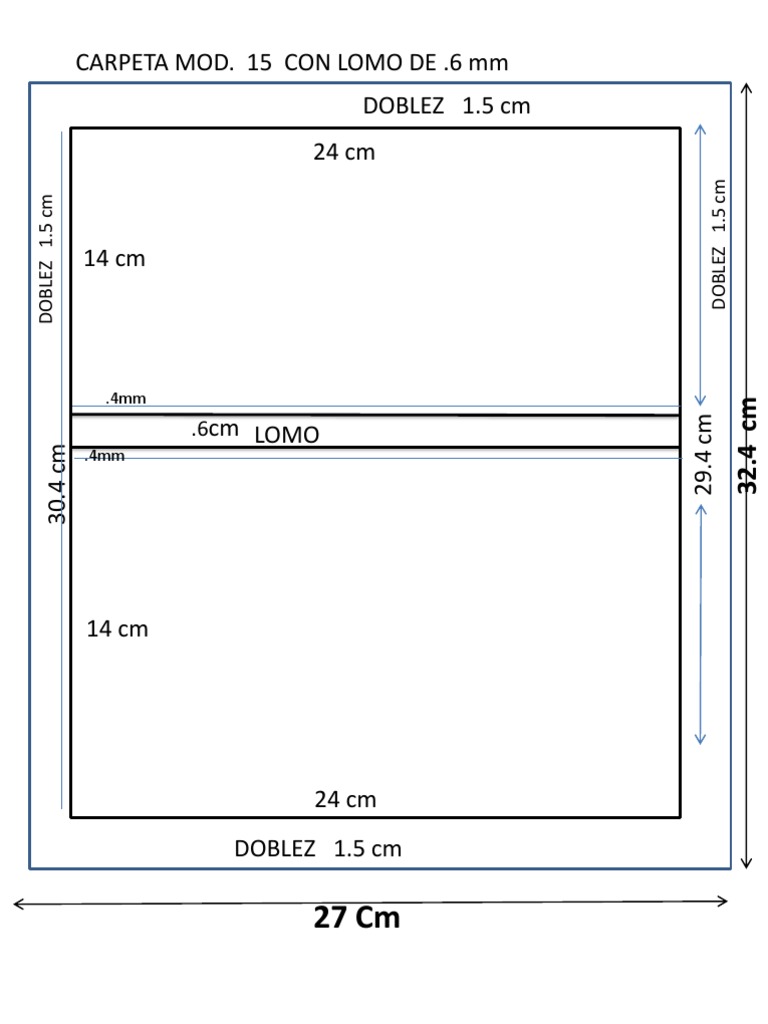 MEDIDAS DE CARPETAS MOD 15 Con Lomo .6 MM | PDF