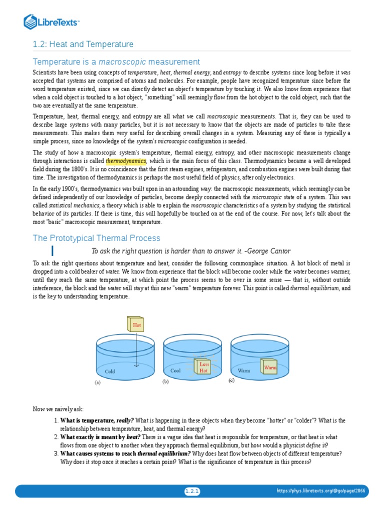 1.2 Heat and Temperature | PDF | Temperature | Heat