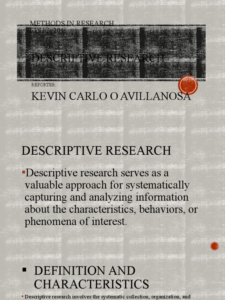Descriptive Reserch and Assessment Evaluation Sir. Kevin | PDF ...
