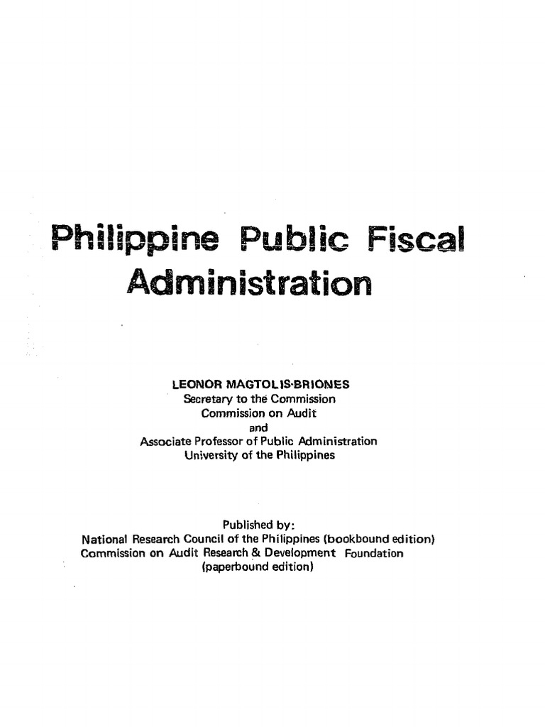 Public-Fiscal-Administration by Leonor Briones | PDF | Fiscal Policy ...