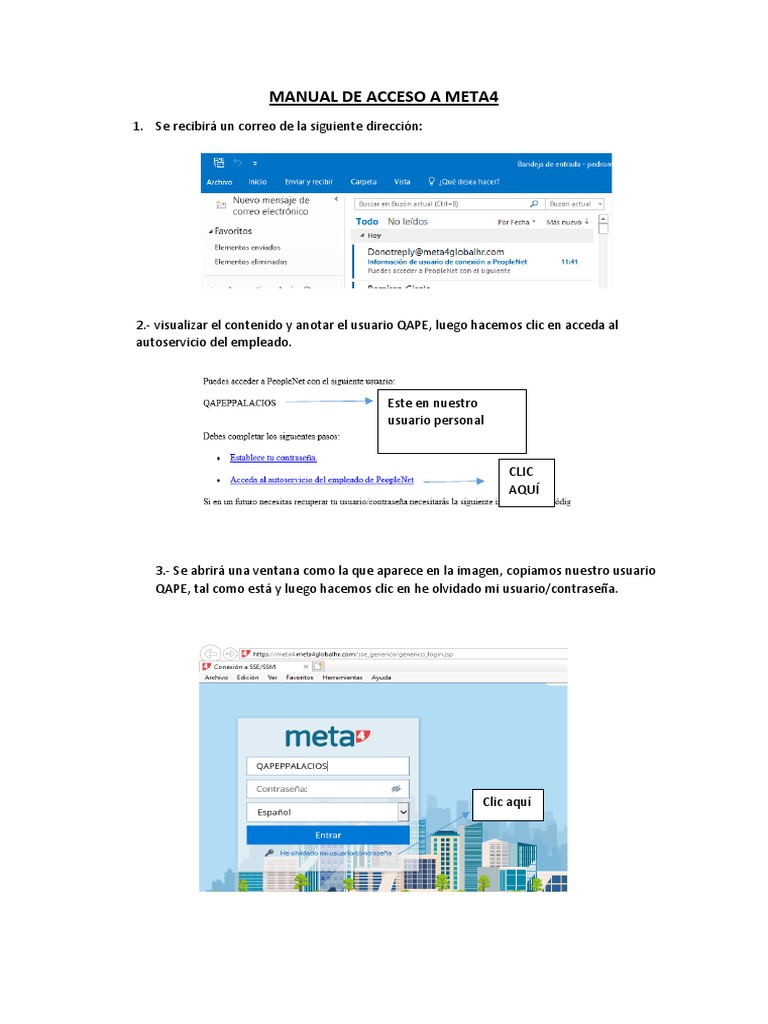 1-Acceso A Meta4 - Manual 1 | PDF | Contraseña | Informática
