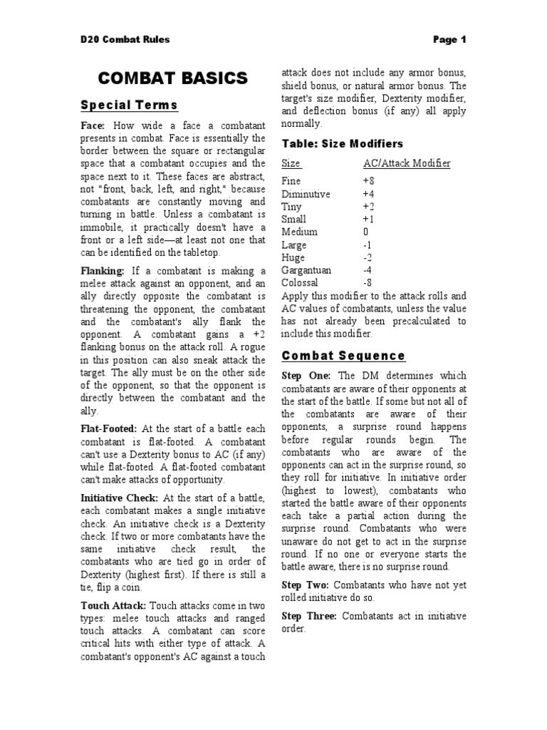 Combat Basics 3.5D&D | Download Free PDF | Grappling