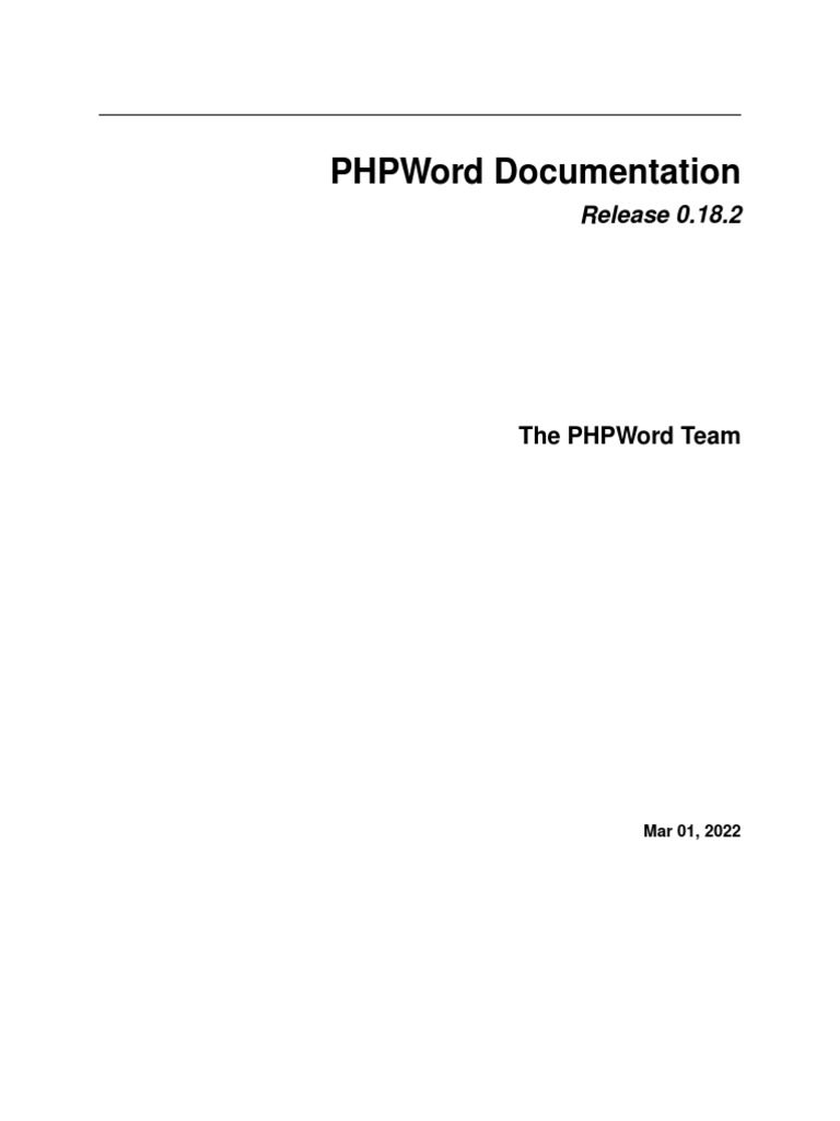 Phpword MANUAL | PDF | Computing | Written Communication Phpword MANUAL | PDF | Computing | Written Communication