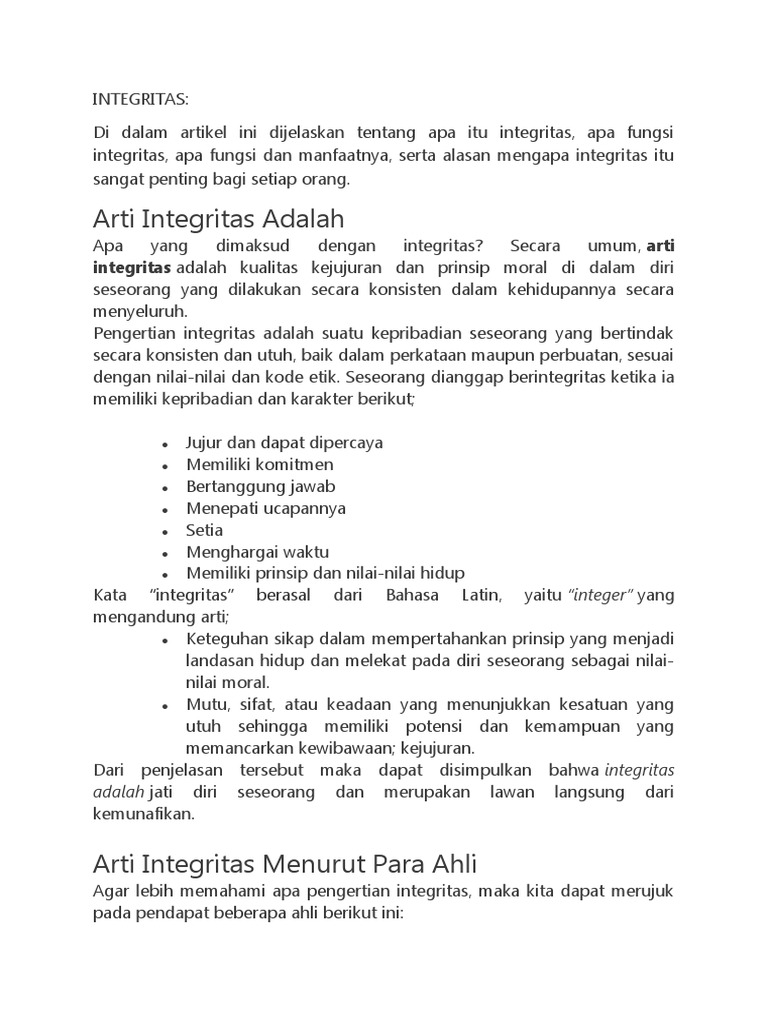 INTEGRITAS | PDF