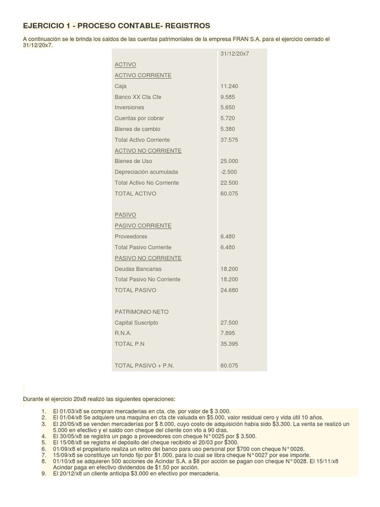 Proceso Contable y Registros 20x8 | PDF | Cheque | Bancos