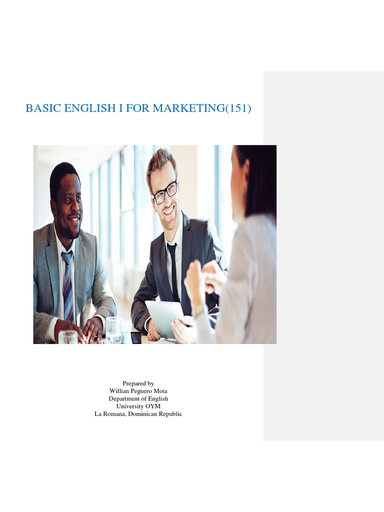 Basic English I For Marketing | PDF | Marketing | English Language