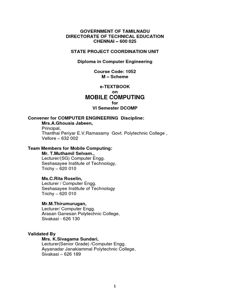 Mobile Computing Diploma Syllabus | PDF | Wi Fi | Cellular Network