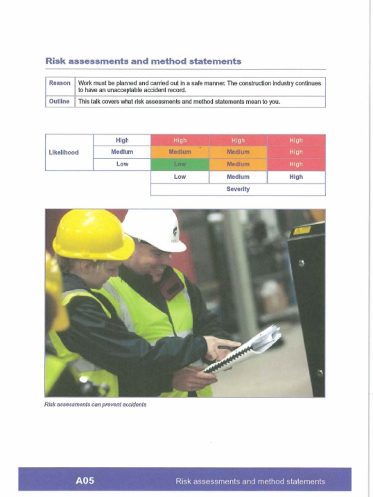 A05 Risk Assessments and Method Statements (RAMS) | PDF