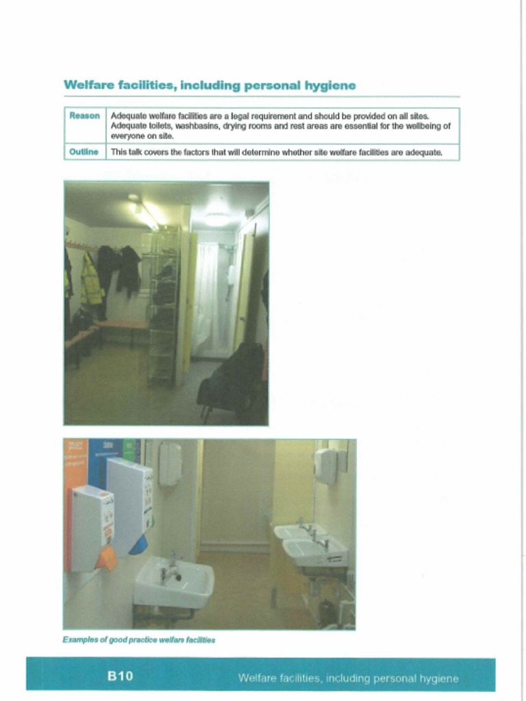 B10 Welfare Facilities, Inc Personal Hygiene | PDF