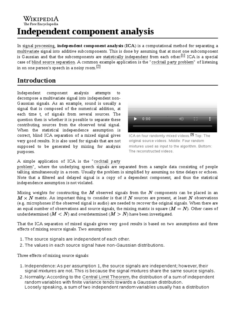 Independent Component Analysis | PDF | Statistics | Mathematics