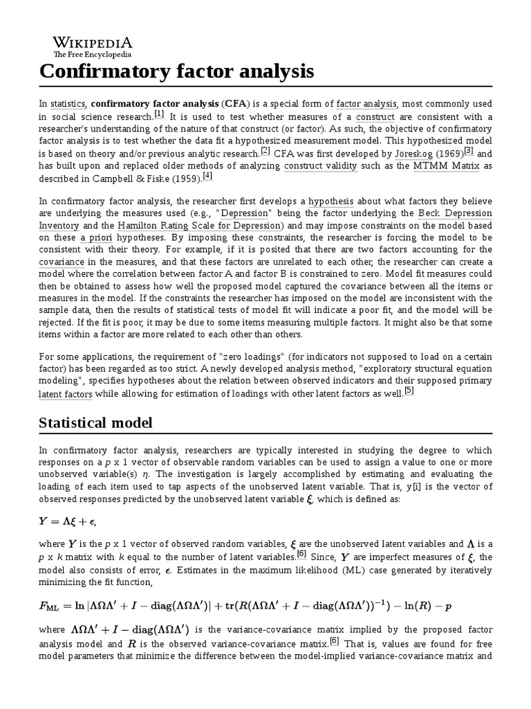 Confirmatory Factor Analysis | PDF | Statistical Models | Multivariate Statistics
