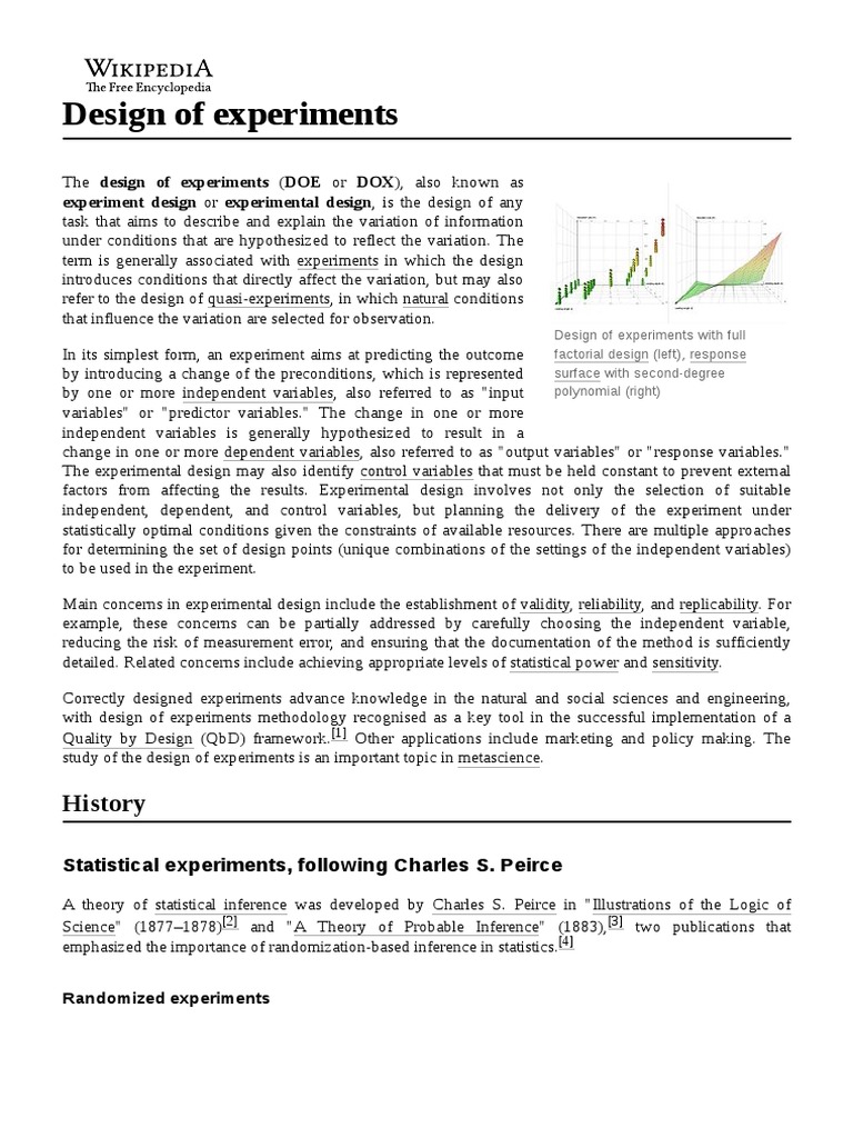 Design Of Experiments Pdf Design Of Experiments Experiment