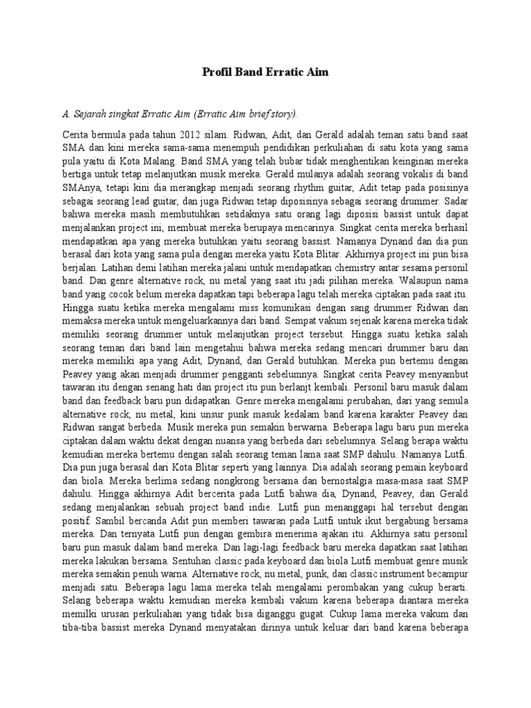 Erratic Aim Band Profile | PDF