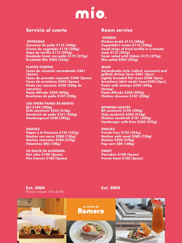 Menú MIO 2020 | PDF | Western Cuisine | Food And Drink