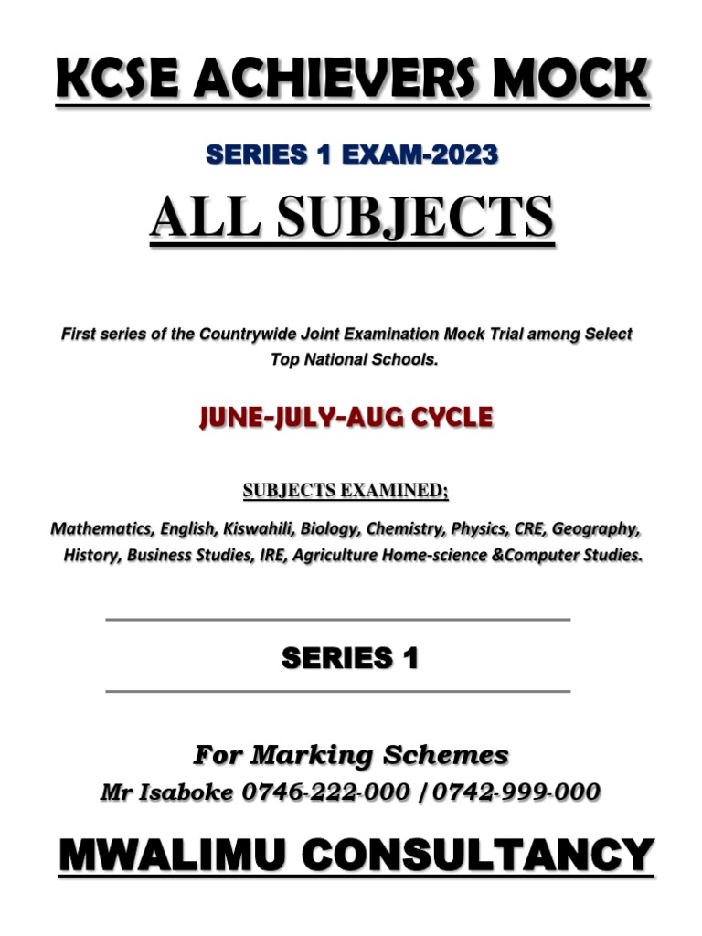 Kcse 2023 Achievers Mock s1 | PDF | Jesus | Kenya