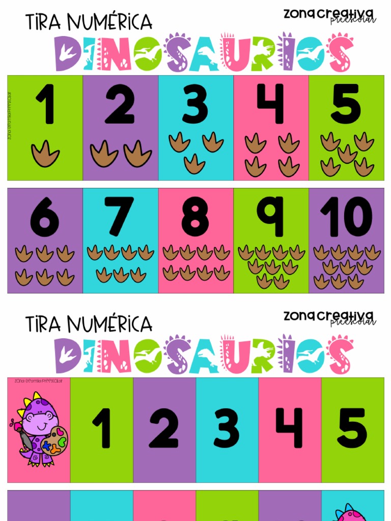 ZCP Tira Numérica Dinosaurios | PDF