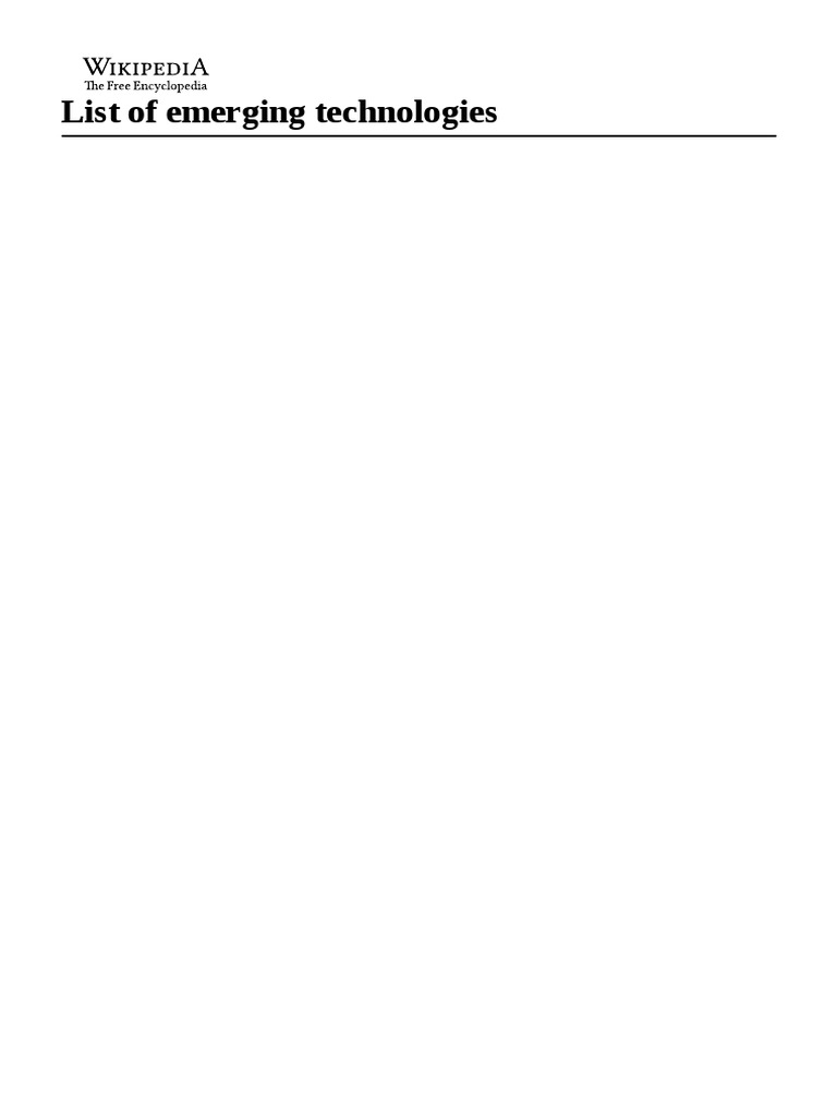 List of Emerging Technologies | PDF | Virtual Reality | Energy Storage
