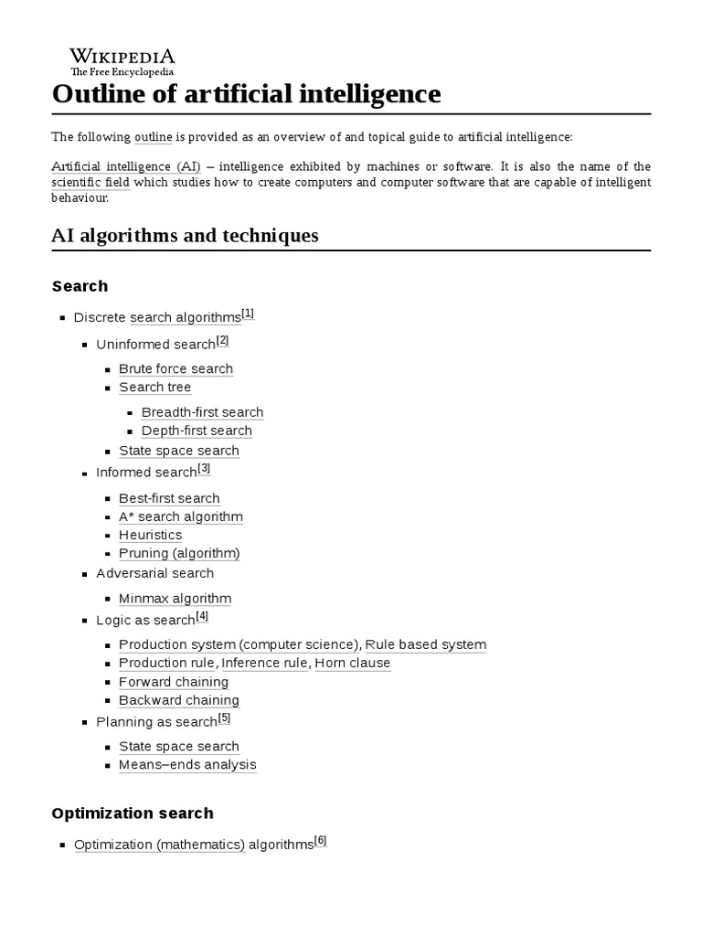 Outline of Artificial Intelligence | PDF | Artificial Intelligence ...