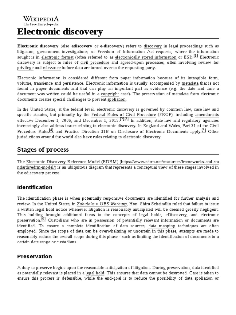 Electronic Discovery | Download Free PDF | Information Science ...