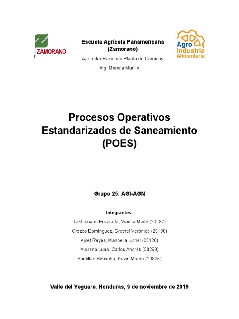 POES - Grupo 25 | Descargar gratis PDF | Análisis de Riesgo y Puntos Críticos de Control ...