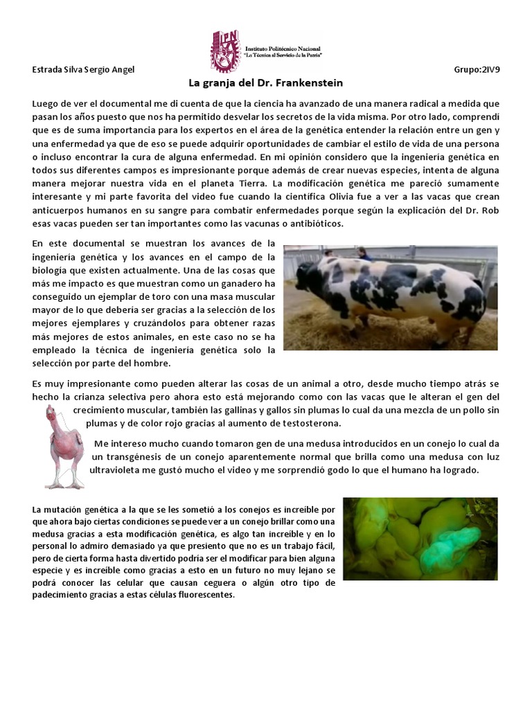 Avances en Genética Animal y Transgénesis | PDF | Ingeniería genética ...
