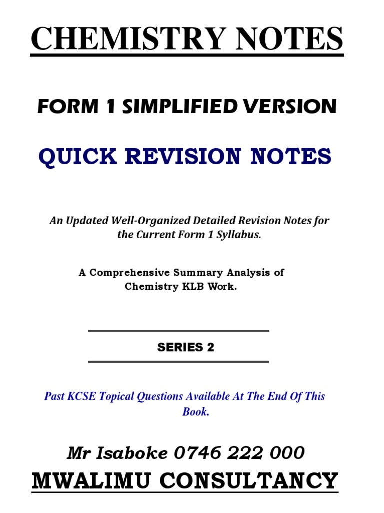 Form 1 Chem Simplified Notes s2 | Download Free PDF | Filtration | Alloy