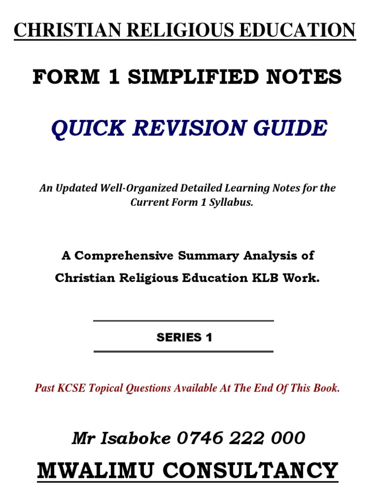 Form 1 Cre Simplified Notes | PDF | Genesis Creation Narrative | Abraham