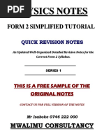 Physics Form 3 Notes | PDF | Collision | Friction