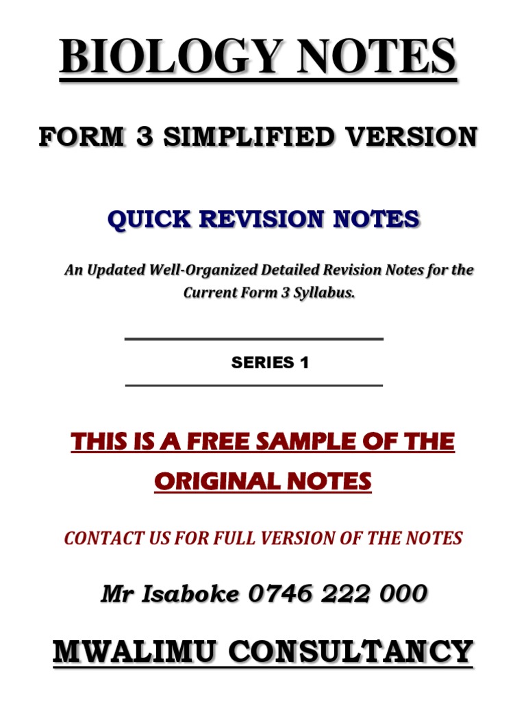 f3 Biology Simplified Notes SP | PDF | Food Web | Leaf